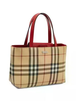 Burberry Small Vintage Check Flap Tote Bag