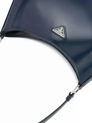 Prada Cleo Brushed Leather Shoulder Bag - Blue