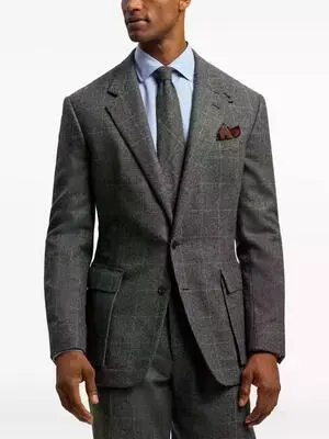 Ralph Lauren Purple Label Glenn Bellows Checked Single-breasted Wool Blazer
