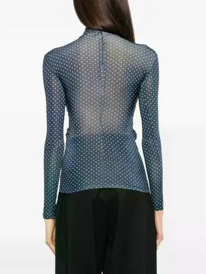 FRANCOISE PINTON - PARIS Polka-dot Wrap-style Top