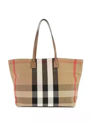 Burberry Medium Check London Tote Bag - Brown