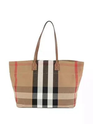 Burberry Medium Check London Tote Bag - Brown