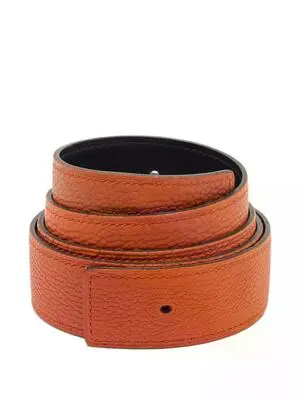 Hermès 2008 Reversible Leather Belt Strap - Black