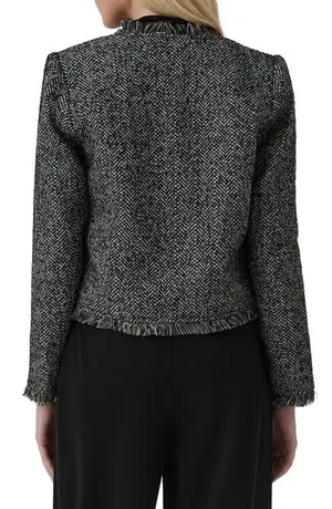 Guess Jenny Fringed Herringbone Jacket