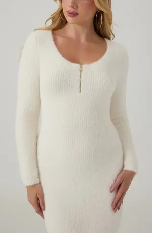Guess Jaycee Half Zip Sweater Minidress - G012-open