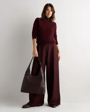 Quince Demi Large Shoulder Bag - Deep Plum