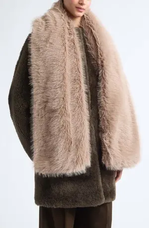 Vince Faux Fur Scarf - Camel