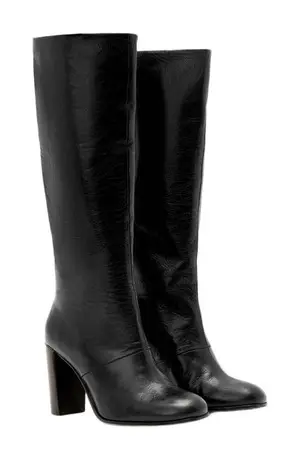 ALLSAINTS Marisa Leather Knee High Boot - Black