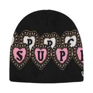 Supreme New Era Hearts Beanie - Black
