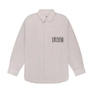 DENIM TEARS Striped Button Up Shirt - Tan