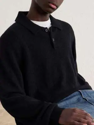 CORRIDOR Woven Alpaca-blend Polo Sweater
