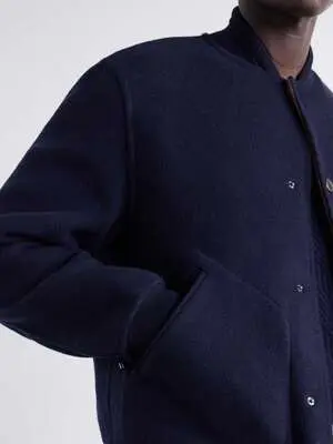 Canali Reversible Cashmere And Silk-blend Felt Bomber Jacket