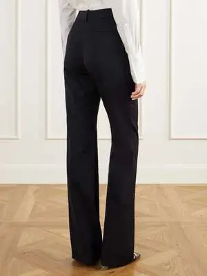 NILI LOTAN Corette Cotton-corduroy Flared Pants