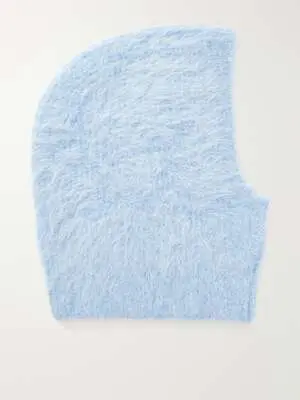 WE NORWEGIANS Myrull Brushed Ribbed Alpaca-blend Balaclava - Light Blue