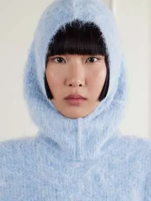 WE NORWEGIANS Myrull Brushed Ribbed Alpaca-blend Balaclava - Light Blue