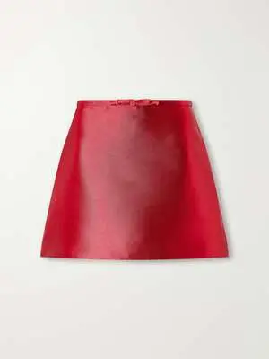 Simkhai Viana Bow-appliquéd Duchess-satin Mini Skirt - Red
