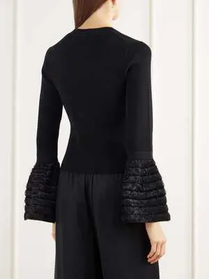 Simkhai Maggie Bouclé-trimmed Ribbed Jersey Top