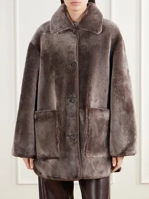 ARMA Nicola Reversible Shearling And Leather Jacket - Brown