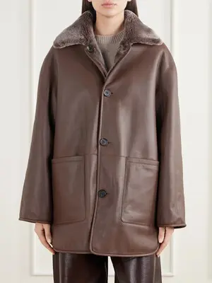 ARMA Nicola Reversible Shearling And Leather Jacket - Brown