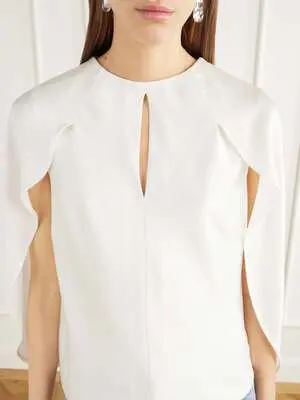 Simkhai Lauren Cape-effect Satin Blouse