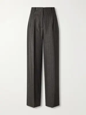 SKALL STUDIO Harry Pinstriped Recycled Wool-twill Straight-leg Pants