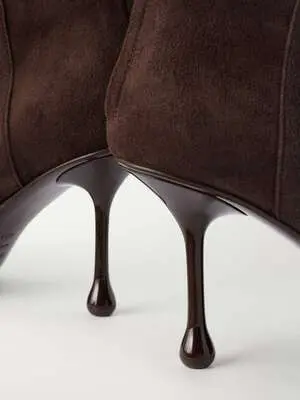 JIMMY CHOO Cycas 80 Logo-embellished Suede Ankle Boots