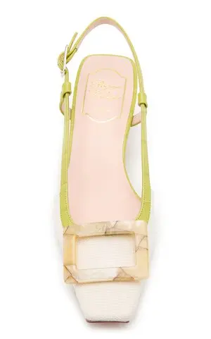 ROGER VIVIER Belle Vivier Croc-effect Leather Slingback Pumps
