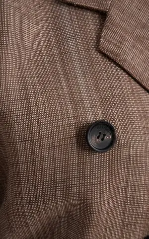 FERRAGAMO Double-breasted Wool-linen Jacket
