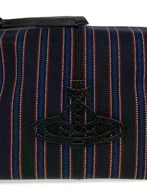 VIVIENNE WESTWOOD Orb-plaque Striped Wash Bag