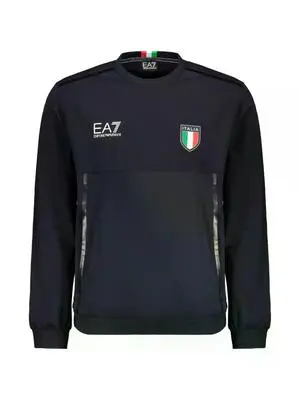 EA7 Logo-print Italia Sweatshirt - Blue