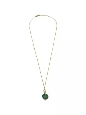 AIGNER Logo Pendant Crystal Necklace - Gold