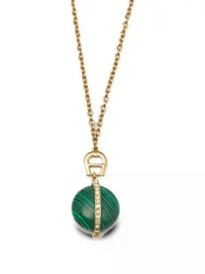 AIGNER Logo Pendant Crystal Necklace
