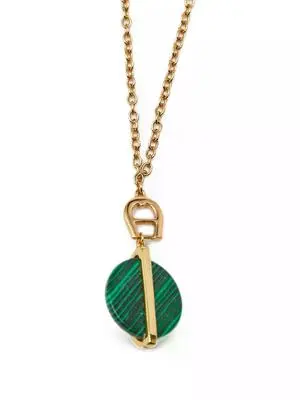 AIGNER Logo Pendant Crystal Necklace