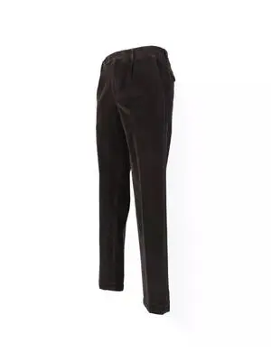 BRIGLIA 1949 Pleated-corduroy Chinos - Brown