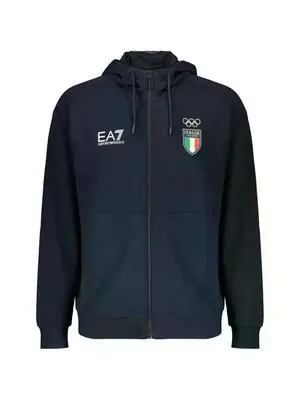 EA7 Italia Team Zip-up Hooded Jacket - Blue