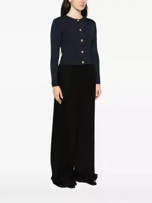 Ralph Lauren Ribbed-knit Gold-tone Buttoned Cardigan