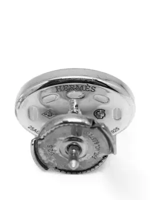 Hermès Point Sellier Engraved-logo Earrings