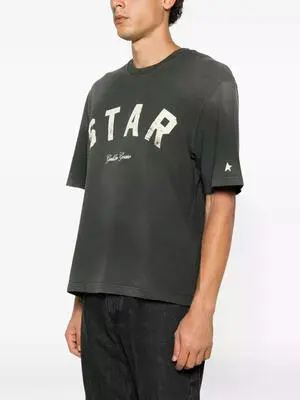 GOLDEN GOOSE Logo-print Distressed T-shirt