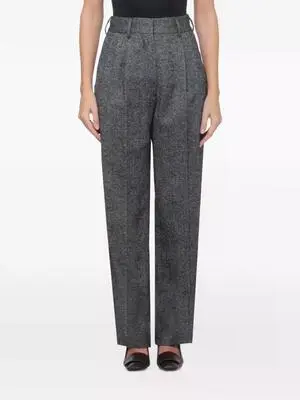 BLAZÉ MILANO Fox Herringbone Pleated Trousers - Grey
