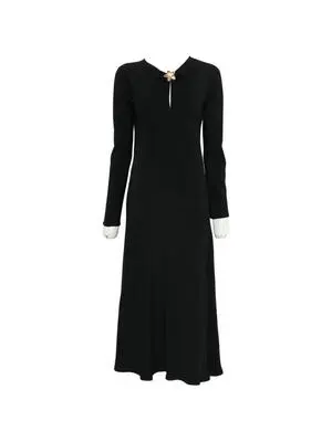FORTE_FORTE Flower-embellished Ruched Dress
