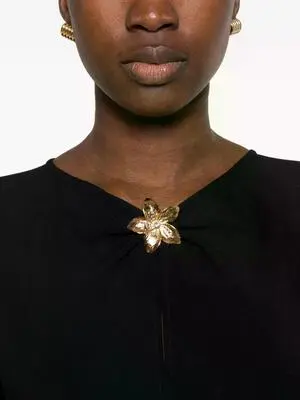 FORTE_FORTE Flower-embellished Ruched Dress