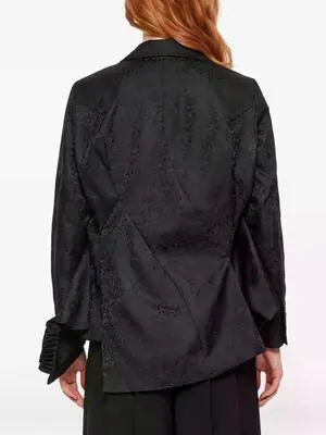 Comme Des Garçons Ruffled Floral-jacquard Jacket