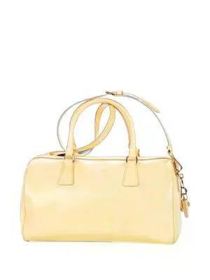 Prada Top-handle Leather Boston Bag - Neutrals
