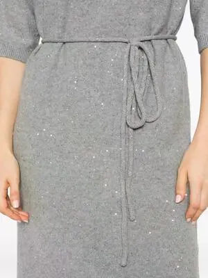 Antonelli Firenze Sequin-embellished Belted Dress