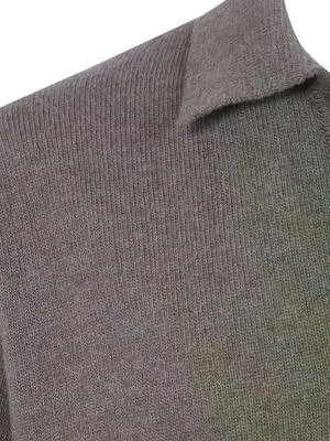 NUUR Ribbed-knit Long-sleeve Polo Shirt