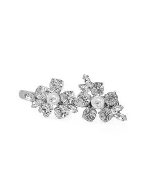 Simone Rocha Mini Hellebore Crystal-embellished Hair Cli - Silver