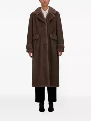 Herno Faux-fur Single-breasted Coat