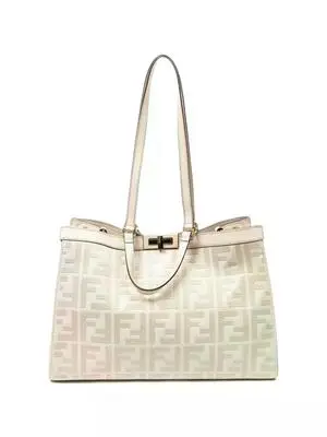 Fendi Peekaboo X-tote Embossed Tote Bag
