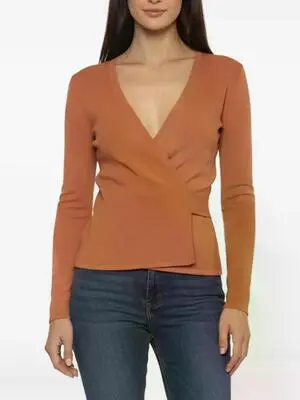 Diane Von Furstenberg Wrap-around Knit Top - Brown