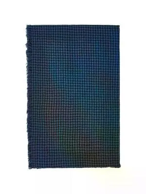 Faliero Sarti Zanina Houndstooth Frayed Scarf - Blue